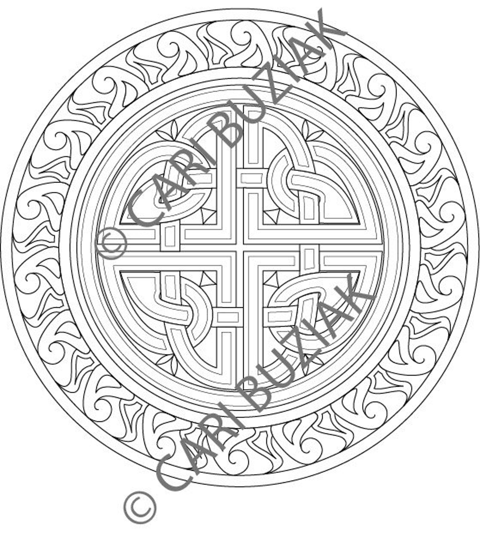 CELTIC COLORING Page Lugh's Knot Irish Colouring - Etsy