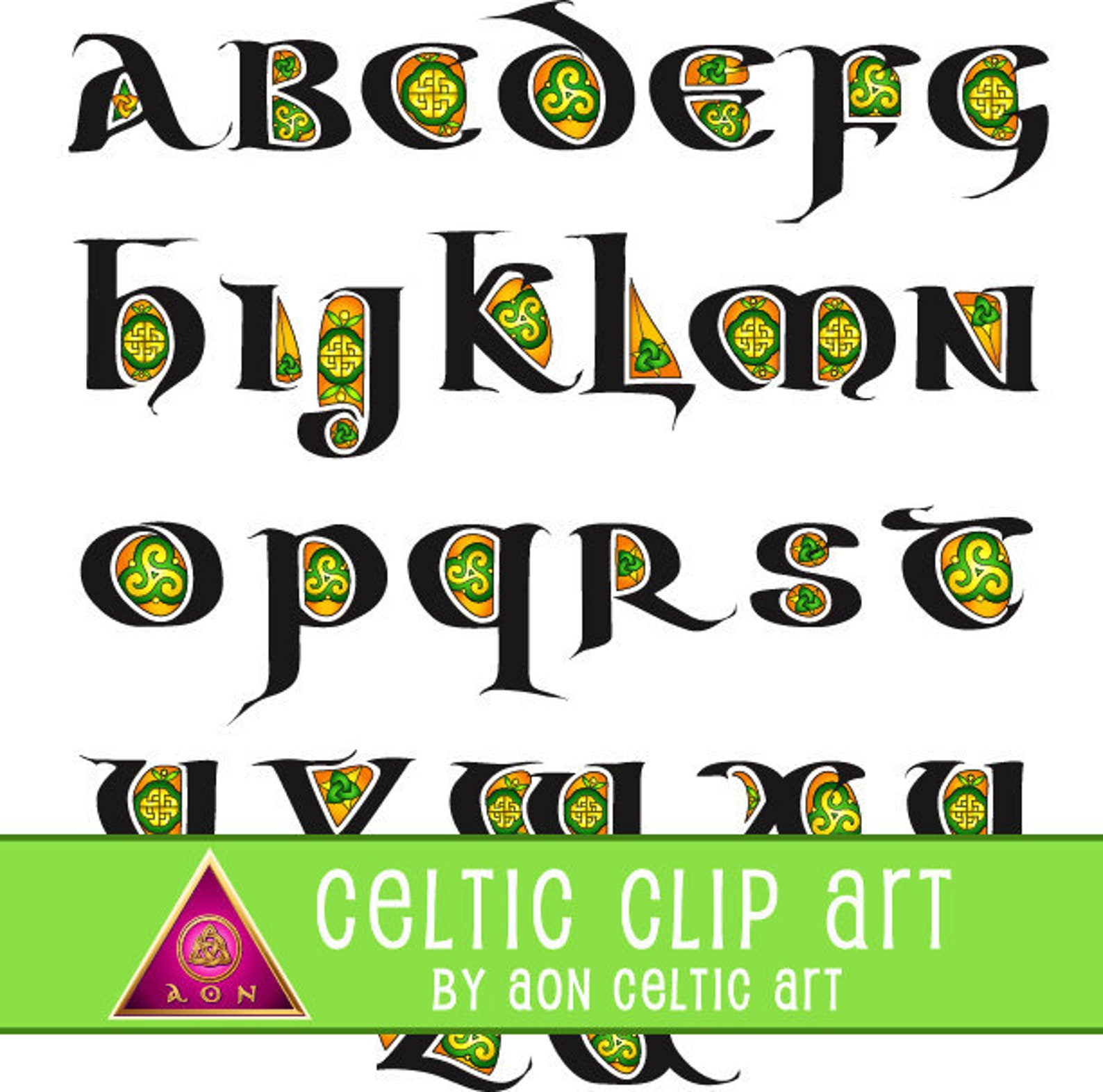 CELTIC Clipart ALPHABET Durrow Decorated Letters Irish - Etsy Canada