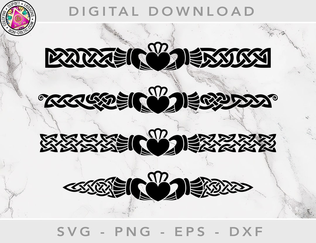 CELTIC STENCILS Claddagh Borders Vinyl Svg, Celtic Svg Files for Cricut ...