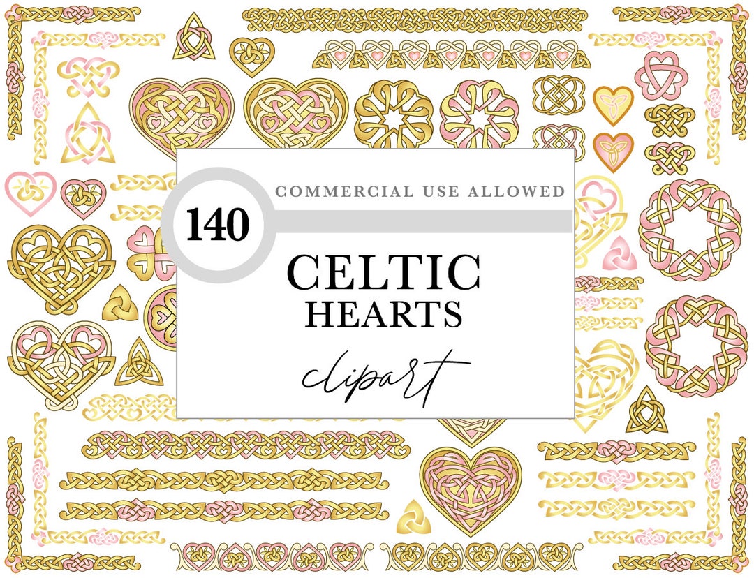CELTIC Clipart Theme Pack Hearts Clipart, INVITATIONS, Wedding ...