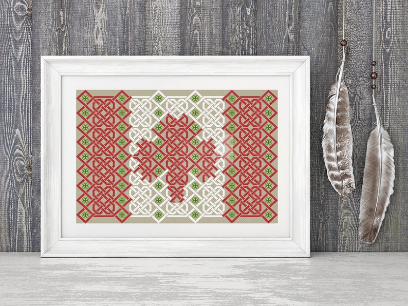 CELTIC Cross-stitch Pattern Irish Canadian Flag Irish - Etsy