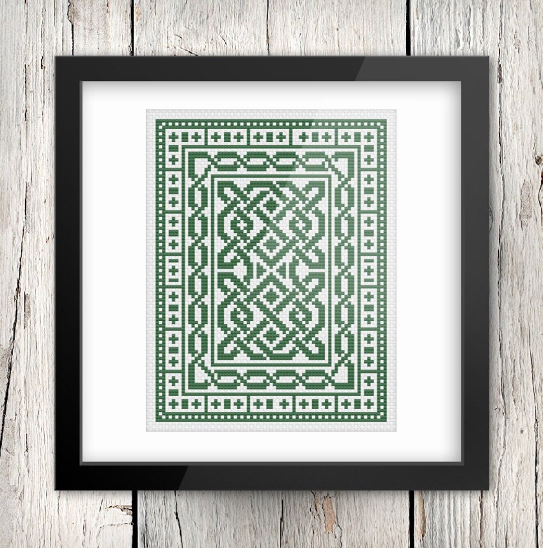 CELTIC Cross-stitch Pattern- Ireland Forever (no Backstitching), Green ...