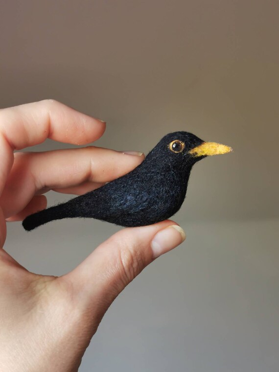 Needle felted blackbird Felting Art & Collectibles etna.com.pe