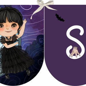 Wednesday Addams Printable PERSONALIZED Banner, Buntings, Banner Party ...