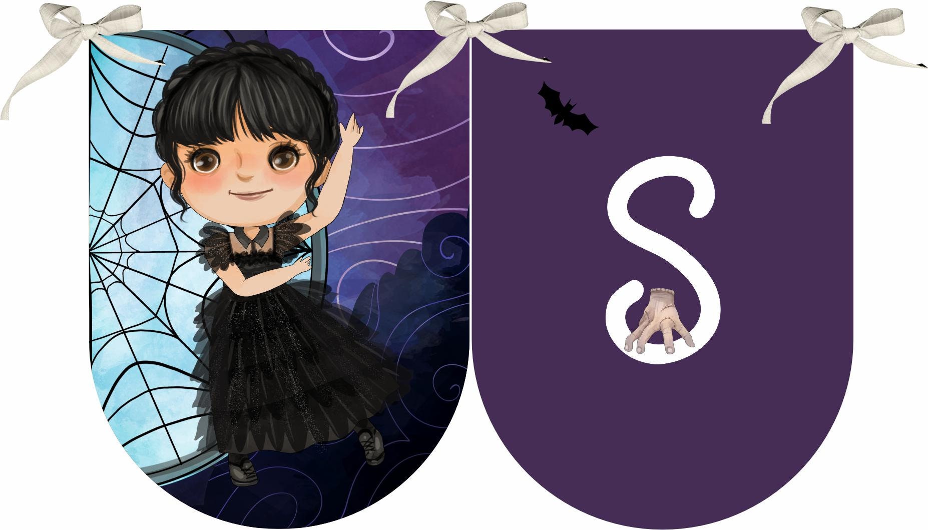Wednesday Addams Printable PERSONALIZED Banner, Buntings, Banner Party ...