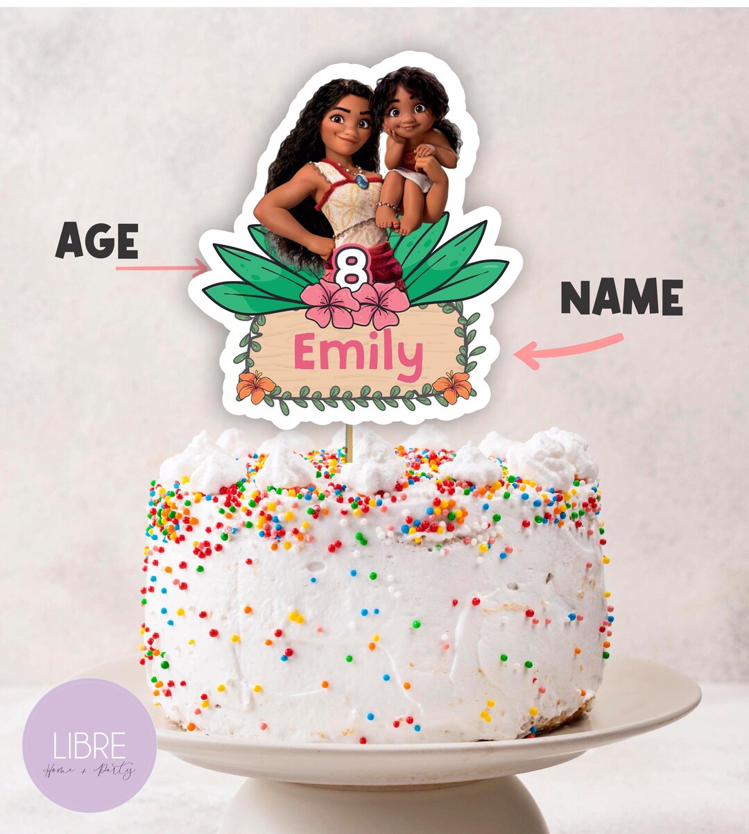Printable Moana 2 Simea Hawaii Like Cake Topper, Bahiana Cake Topper ...