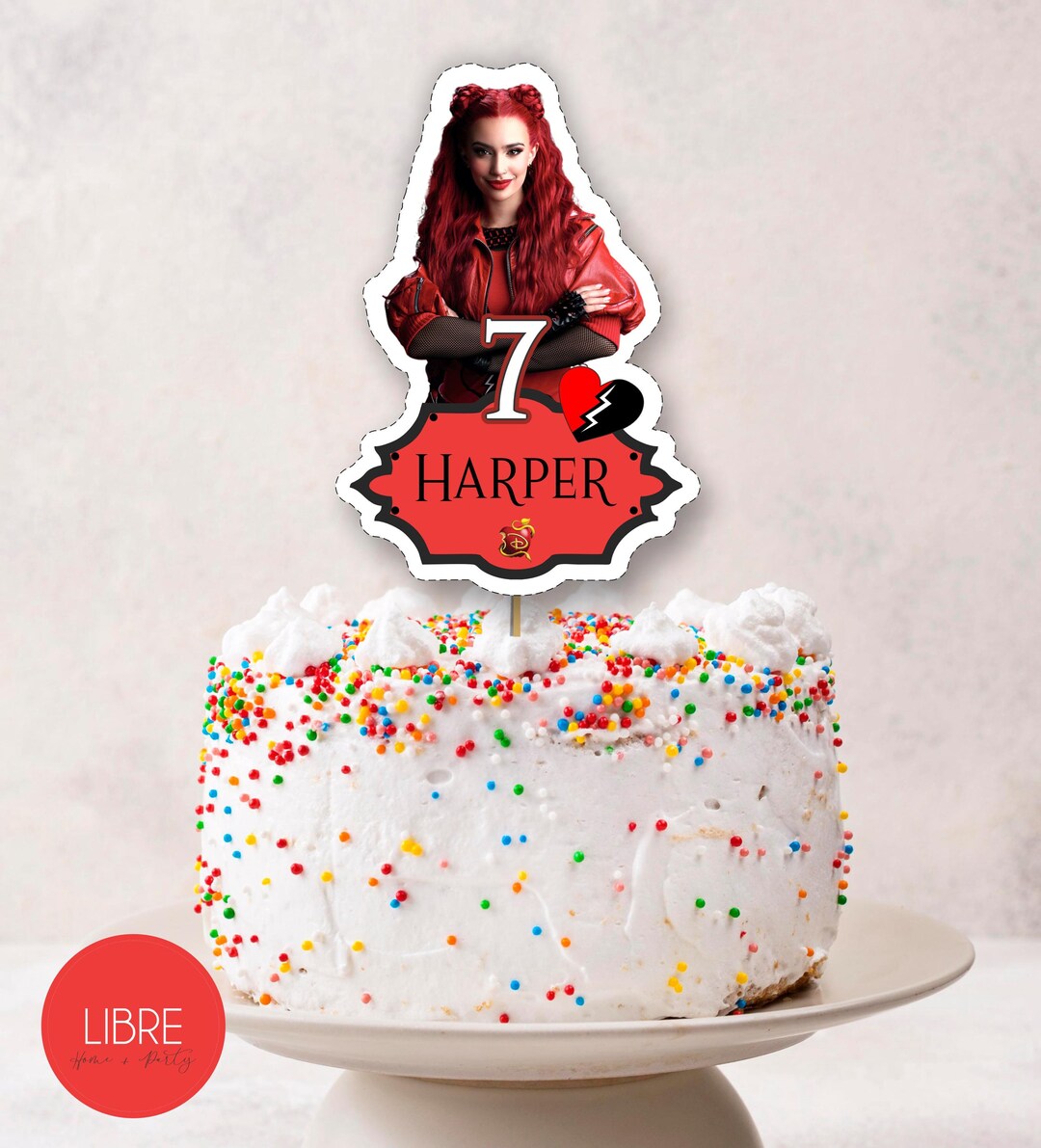 Printable RED Descendants the Rise of Red Cake Topper, Rise of Red Cake ...