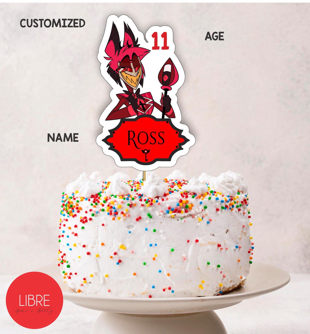 Hazbin Hotel, Alastor Printable Cake Topper, Centerpiece . Customized ...