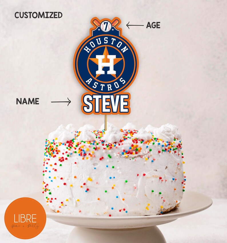 Houston Astros Printable Personalized Cake Topper , Digital Cake Topper ...
