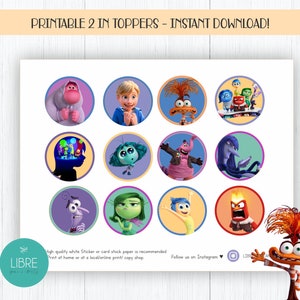 Inside Out 2 Party Toppers: Printable Birthday Decorations (instant ...