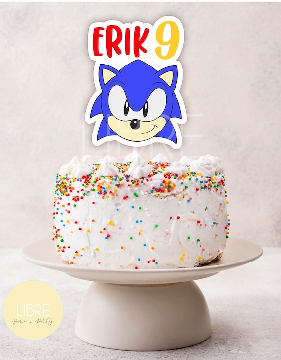 Personalized Printable Cake Topper SONIC Cake Topper Birthday - Etsy