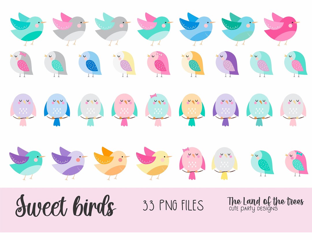 CUTE BIRD CLIPART' Birds Clipart Digital Birds Clipart Baby Shower ...