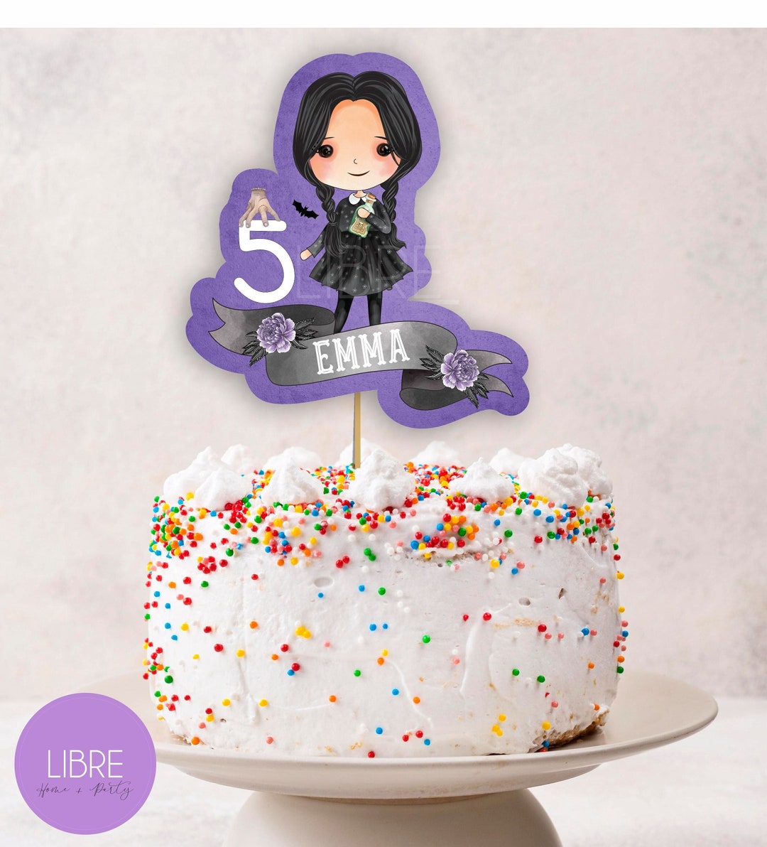 Wednesday Addams Thing Personalized Printable Cake Topper - Etsy