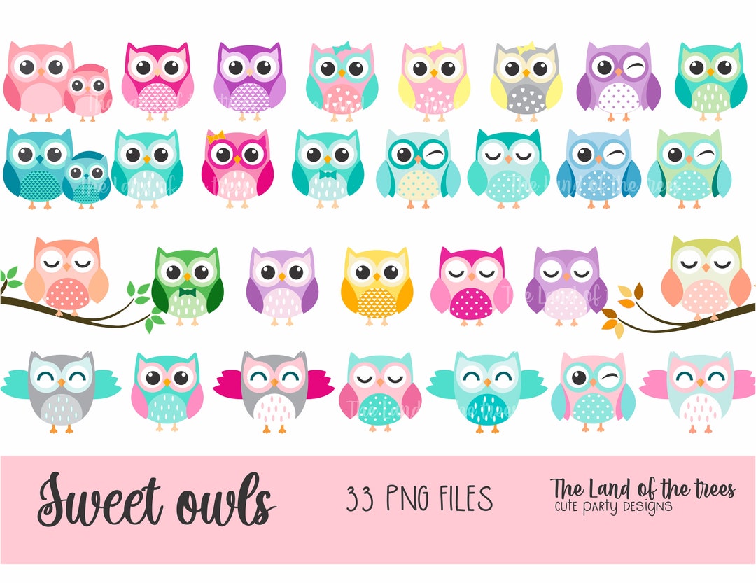 CUTE OWL CLIPART' Owls Clipart Digital Owls Clipart. Baby Shower ...