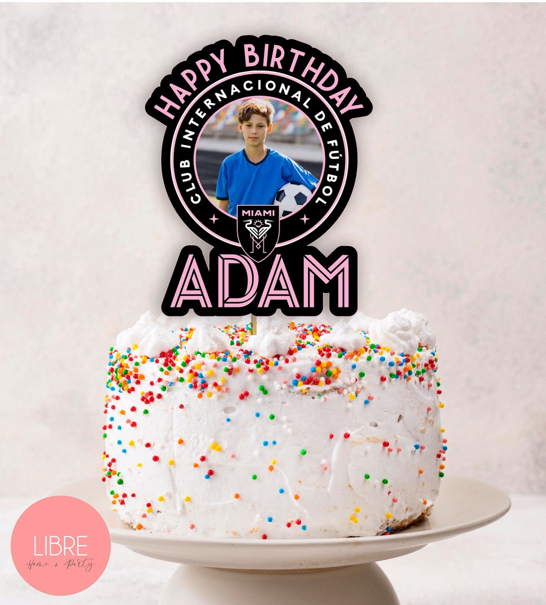 Printable Cake Toppers Messi Miami Soccer , Printable Personalized Cake ...