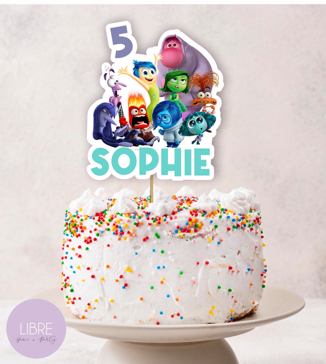 Inside Out Cake Topper Centerpiece, Joy Envy Digital Cake Topper ...