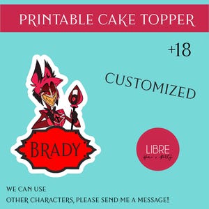 Alastor Hazbin Hotel Cake Topper: Printable Party Decoration (+18 ...