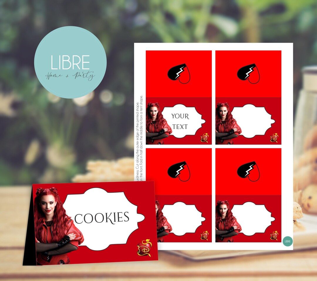 Printable Descendants the Rise of RED Food Tent Labels or Place Tags ...