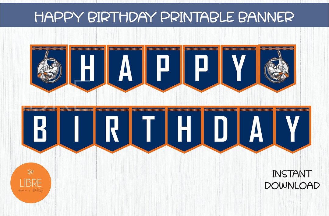 Baseball Birthday Banner: Houston Team Pennants (digital Download) - Etsy