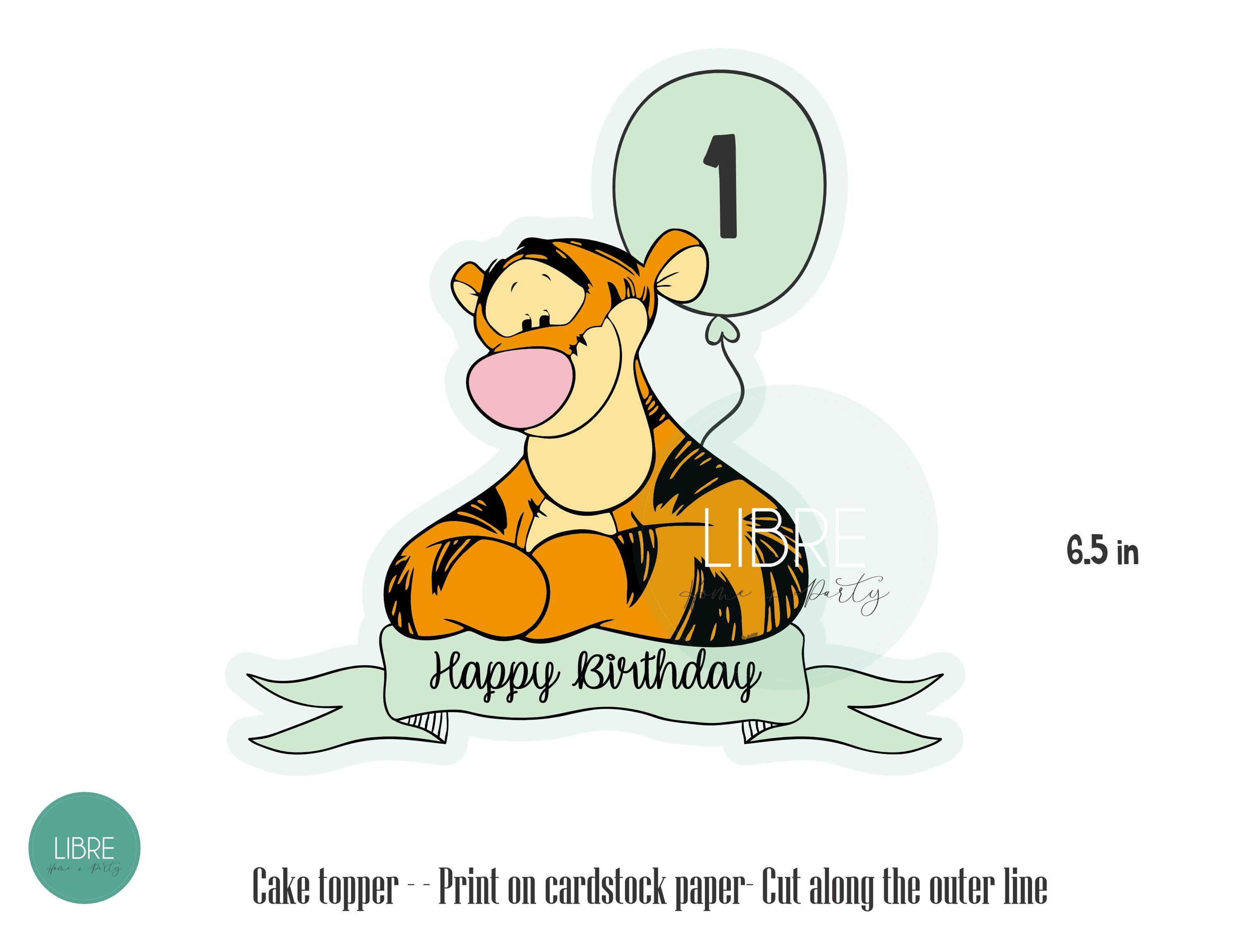Tiger Pooh Instant Download Printable Cake Topper, Tiger Cake Topper ...