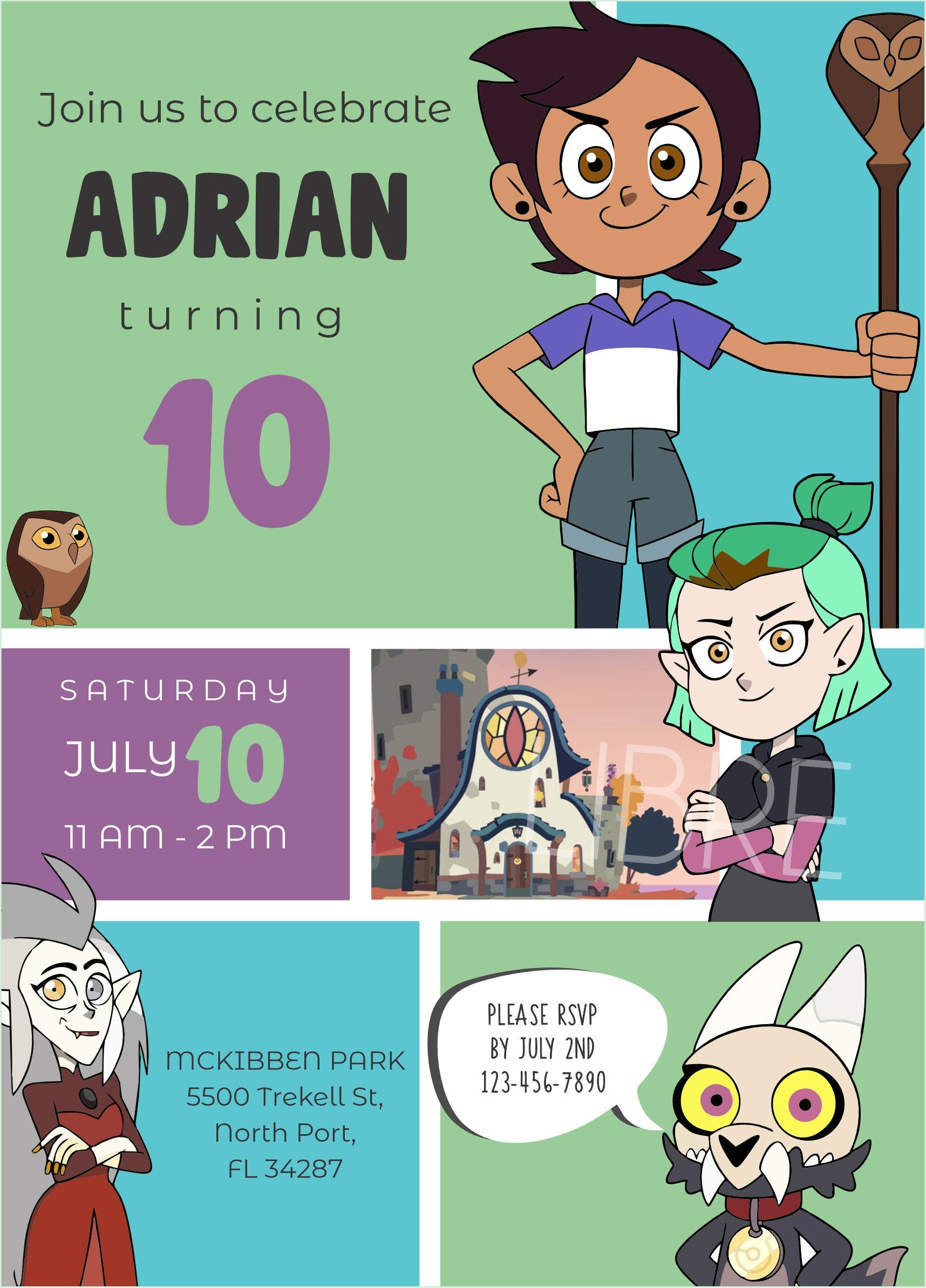 Customized Owl House Digital and Printable Invitation , Casa Buho ...