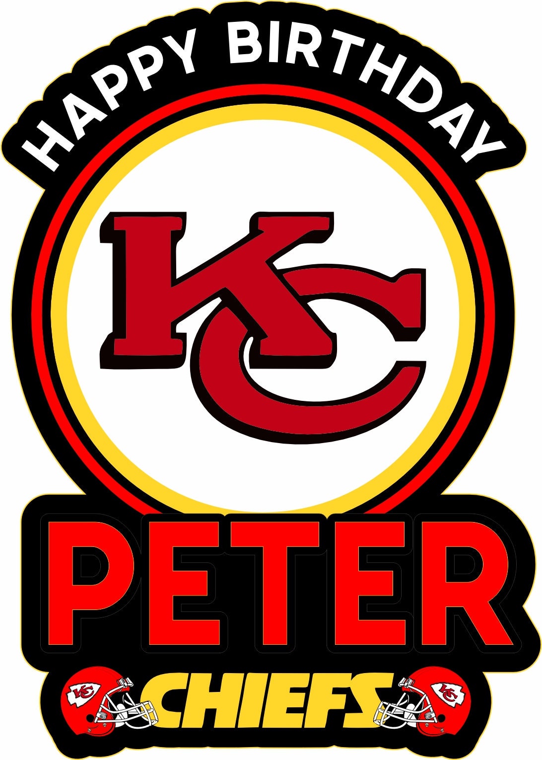 Chiefs Football Printable Cake Topper , Super Bowl Decorations ...