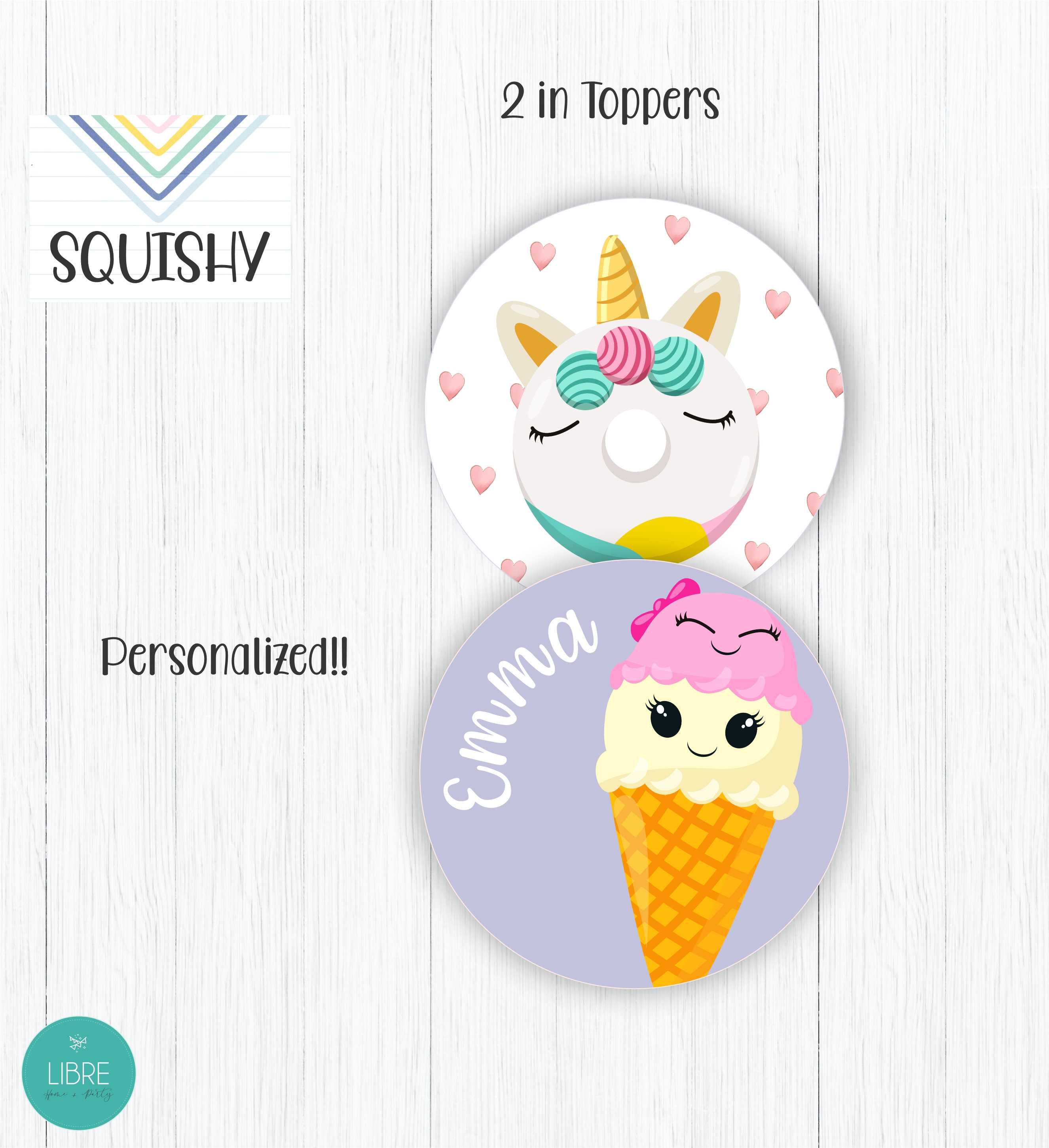 Squishy Invitation and Toppers , Squishy Birthday Party, Squishies ...