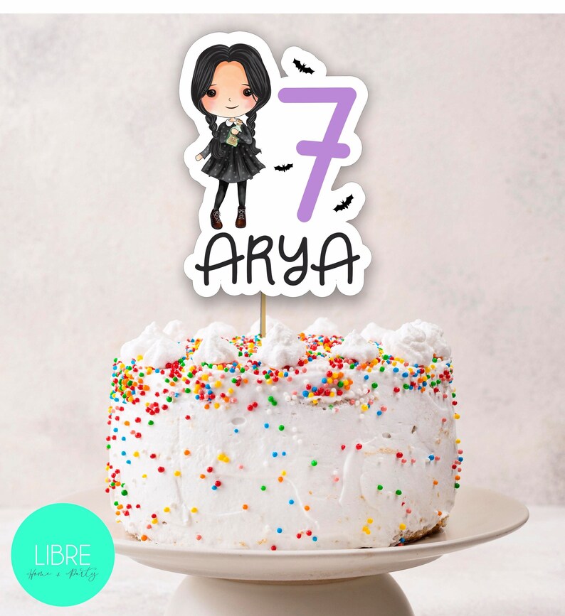 Wednesday Addams Personalized Printable Cake Topper Wednesday - Etsy