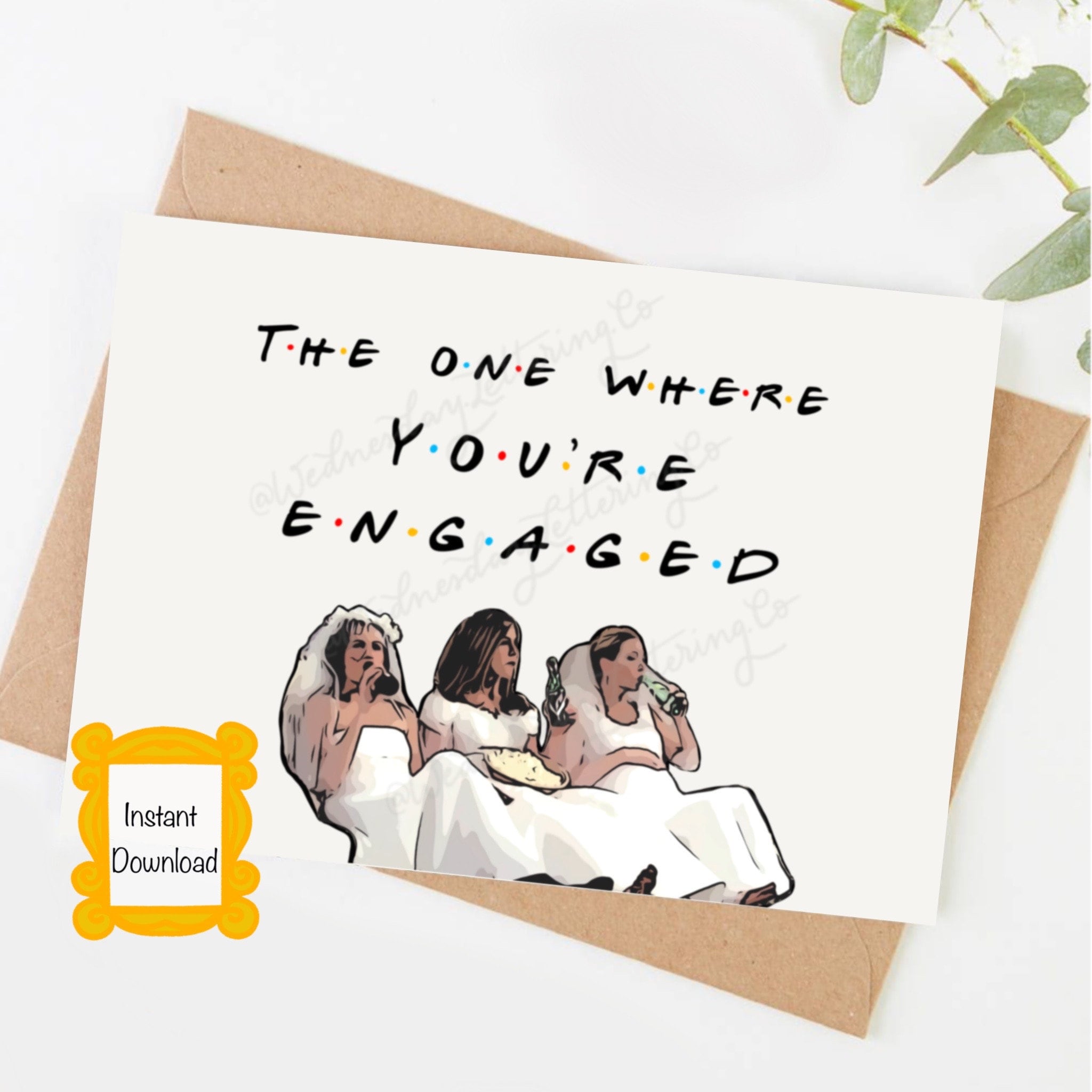 Friends Engagement Card, Printable Card, Friends Congratulations Card ...