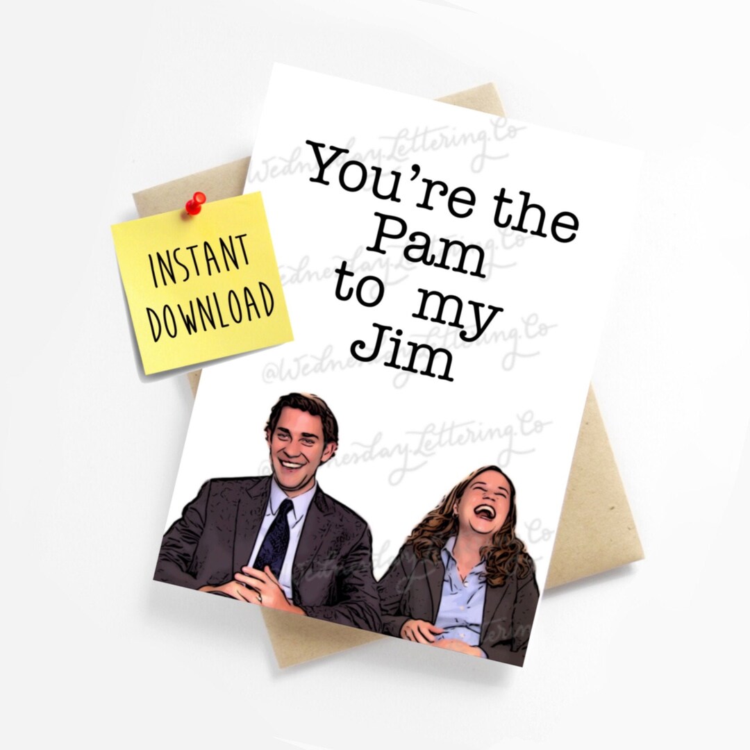 The Office Card, Printable Card, Office Jim and Pam, Anniversary Card ...