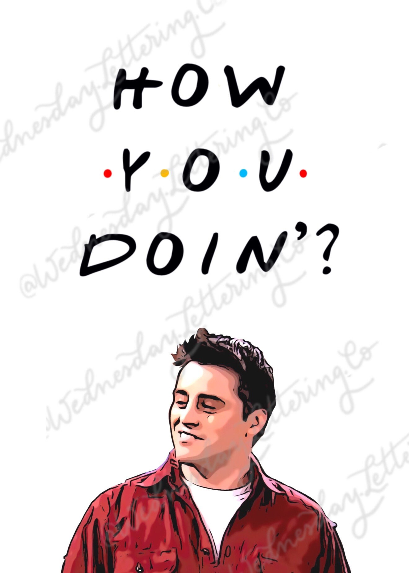 Friends Card, Printable Card, Friends Valentine, the One Where, Joey ...