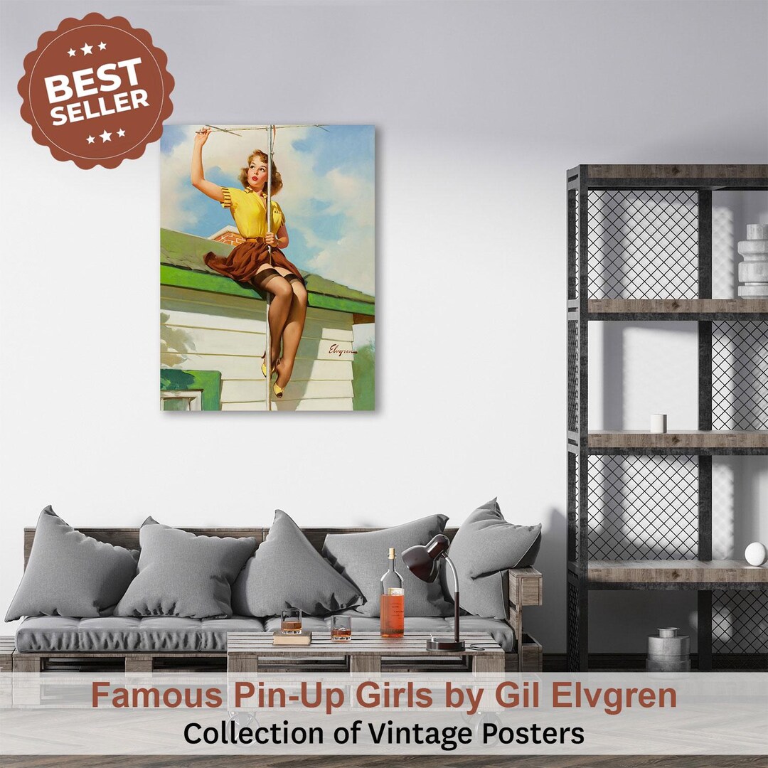 Vintage Pin-up Girls by Gil Elvgren "tv Spectacular", Extra Large Wall ...