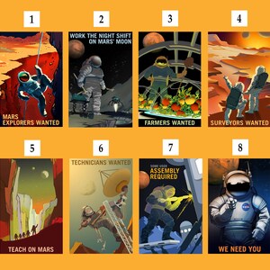NASA Mars Recruitment Posters, Explore Mars, HR Space Poster, Extra ...