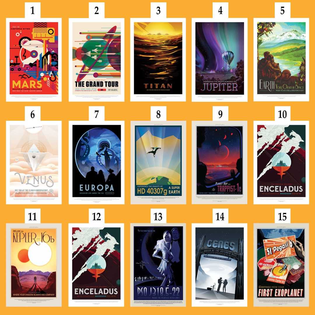 NASA Space Tourism Posters on Metal Visions of the Future - Etsy