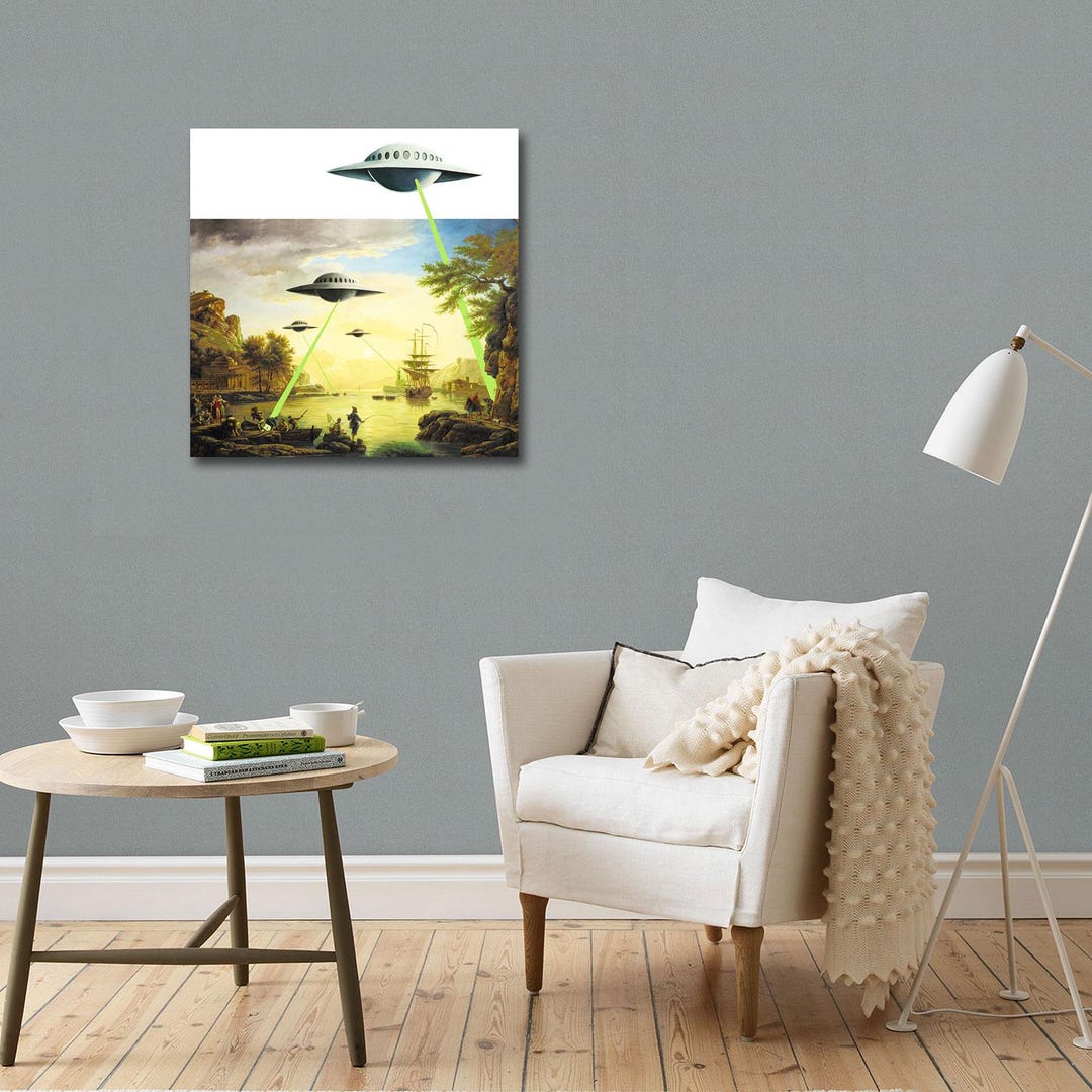 Banksy UFO Invasion / Street Art Graffiti / Large Metal Wall Art Print ...