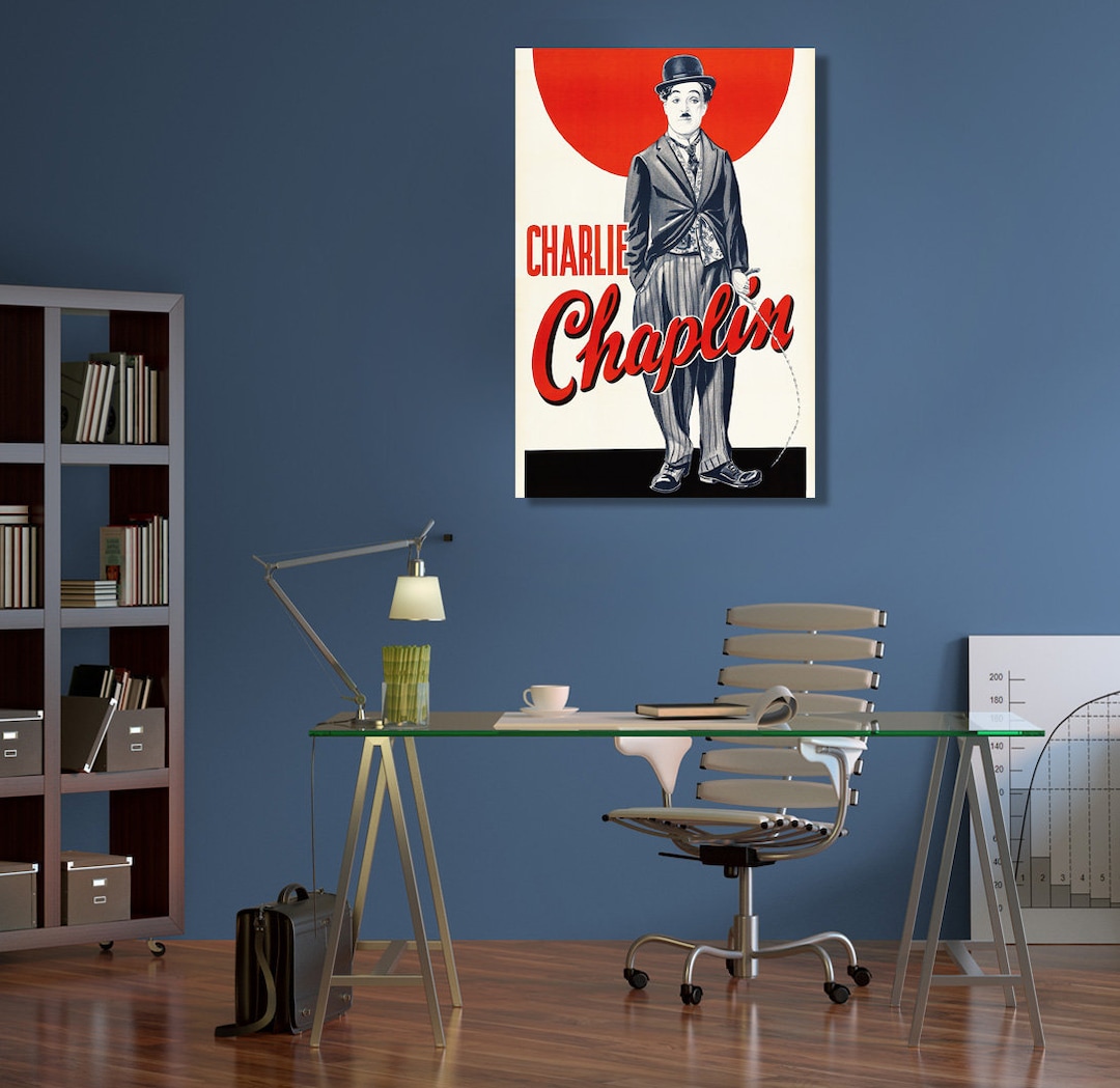 Charlie Chaplin Vintage Movie Poster, Advertising Poster on Metal ...