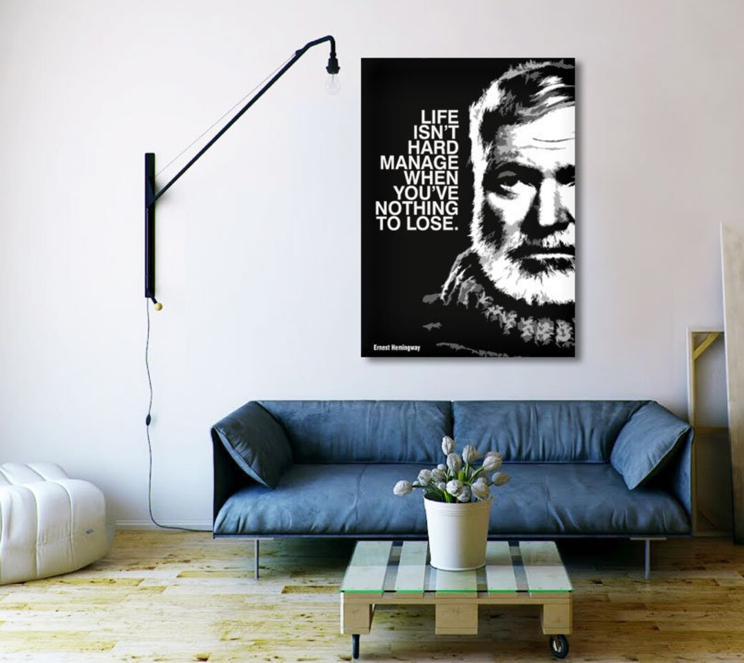 Ernest Hemingway Quote Poster, Motivational Poster, Large Modern Wall ...