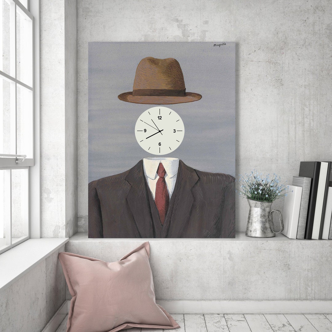 Extra Large Metal Wall Clock René Magritte the Landscape of Bauciss ...