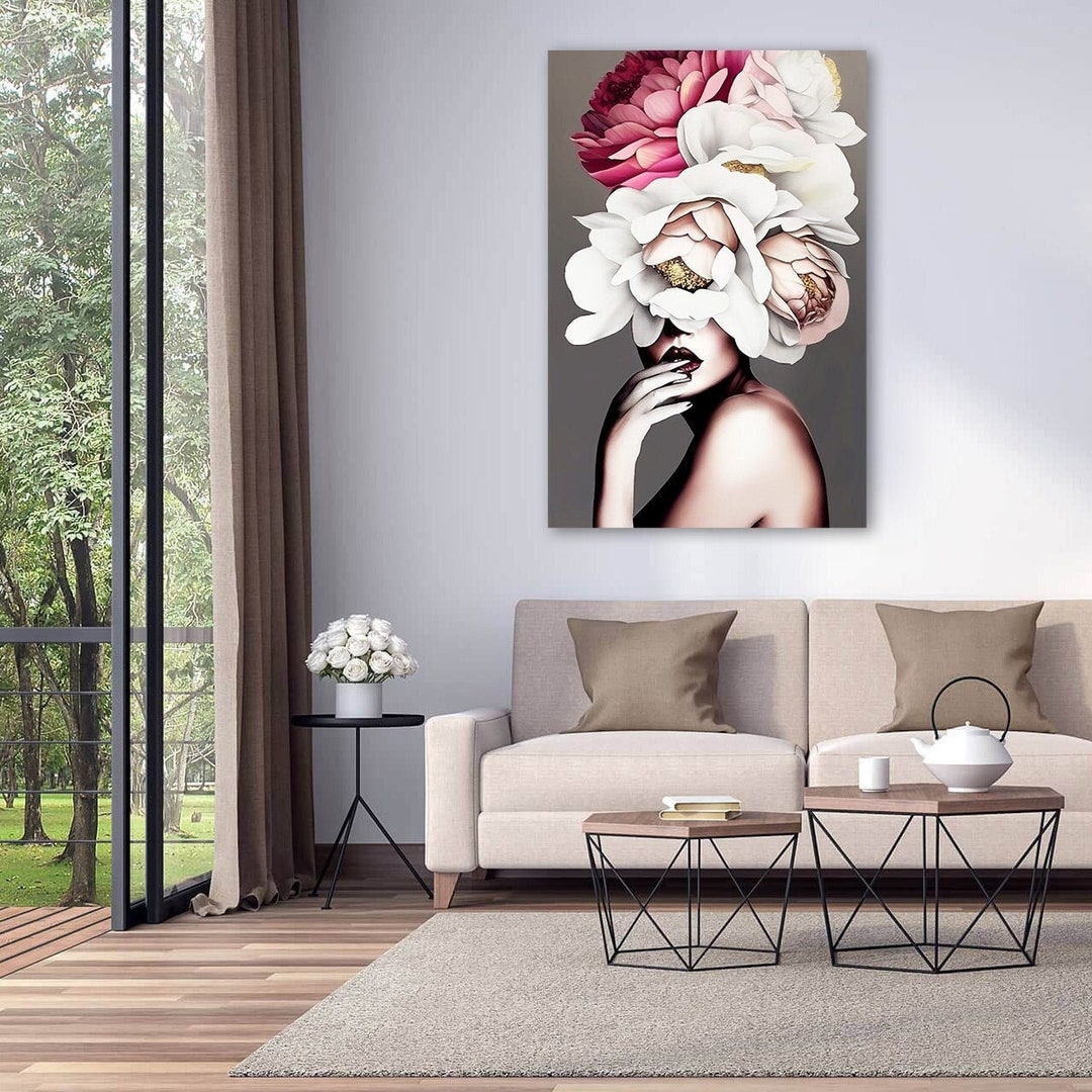 Modern Oversized Portrait Woman for Living Room Bedroom Extra Large ...