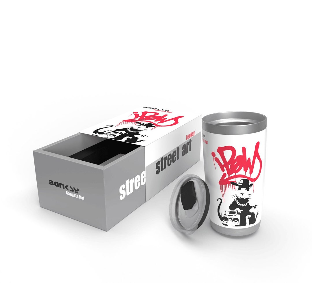 YETI Rambler 20 Unzen Becher Gedruckte Kunst in Geschenkbox, Banksy ...
