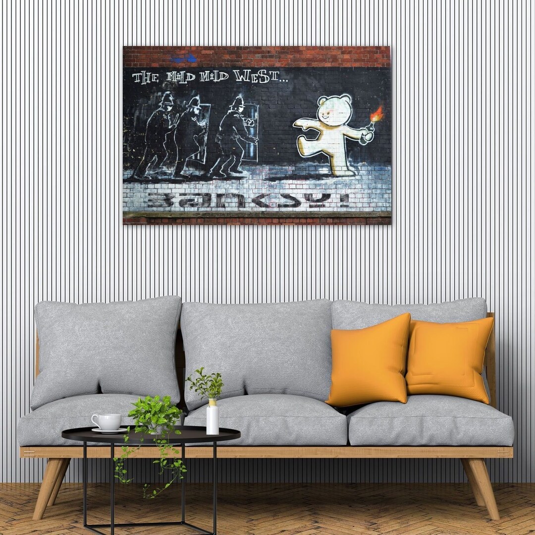 Banksy the Mild Mild West, Graffiti Street Art, Extra Large Wall Metal ...