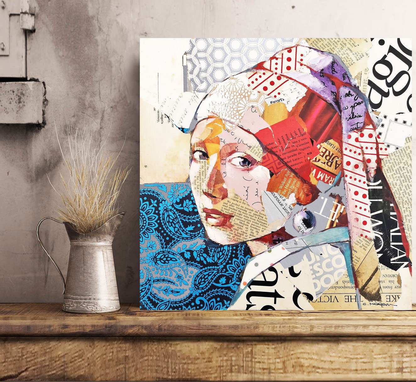 Carme MAGEM Rereading the Girl With Pearl Earring, Extra Large Art Wall ...