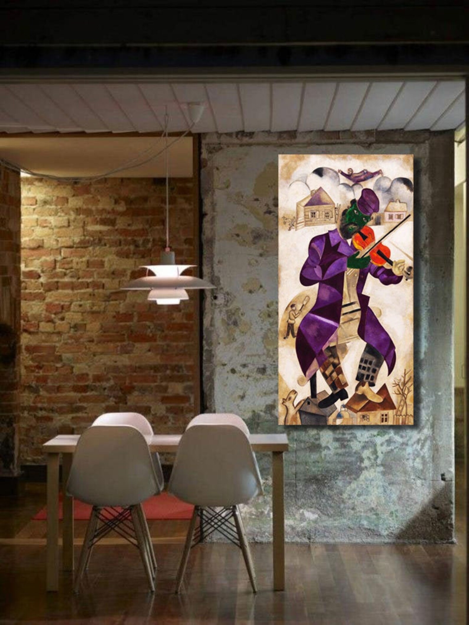 Marc Chagall the Green Violinist Extra Large Abstract Wall | Etsy