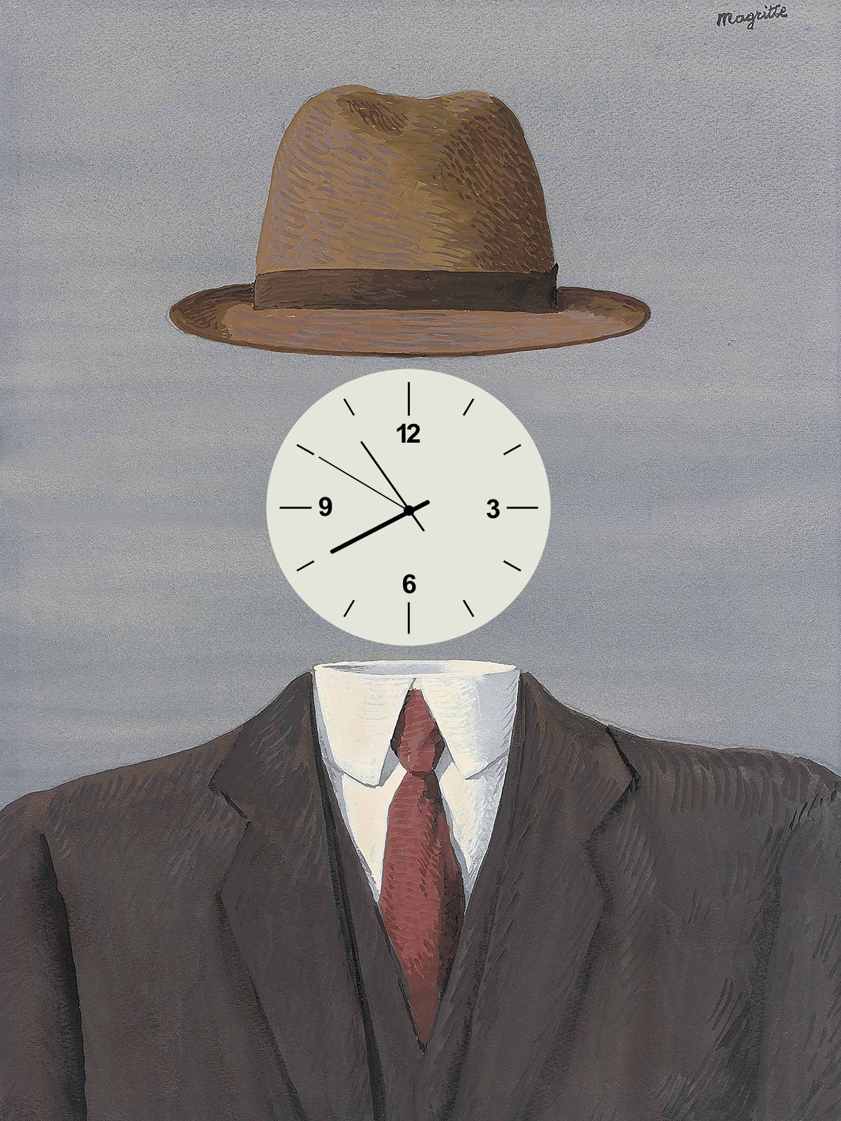 Extra Large Metal Wall Clock René Magritte the Landscape of - Etsy