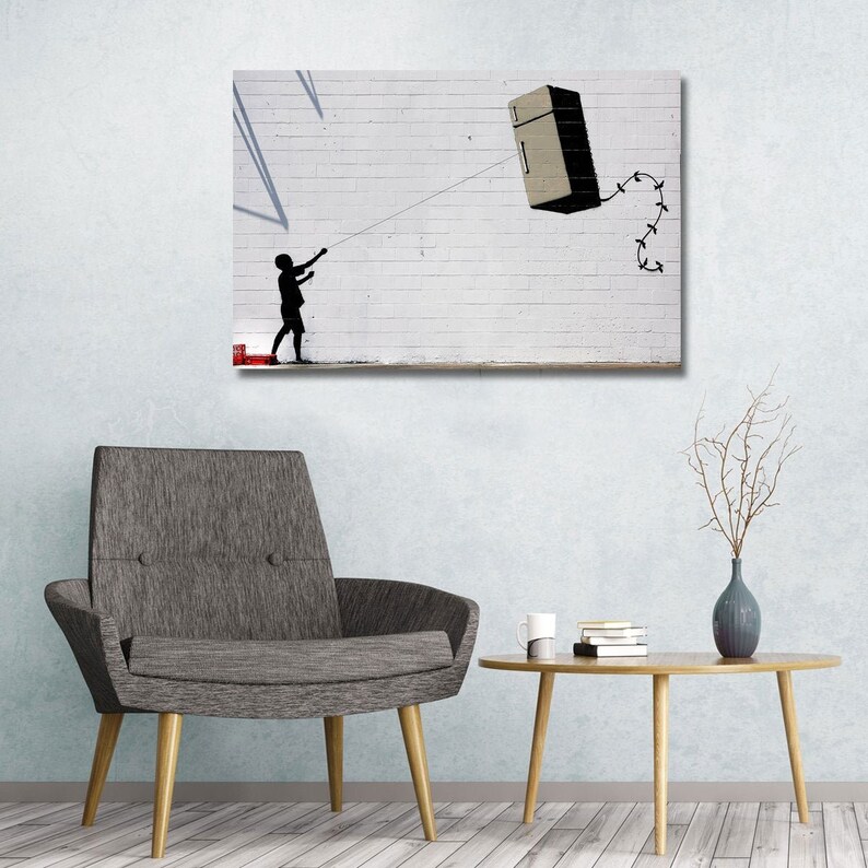 Banksy Fridge Kite Graffiti Street Art Large - Etsy