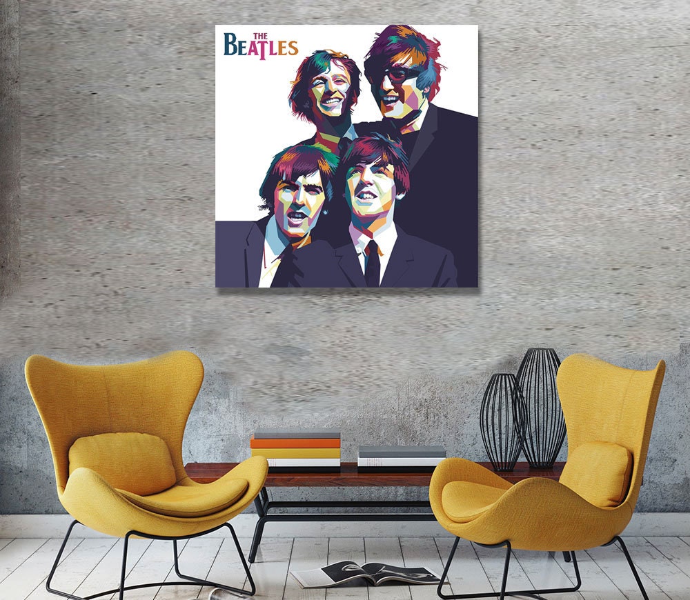 The Beatles Poster Large Format Wall Metal Art Print Digital - Etsy