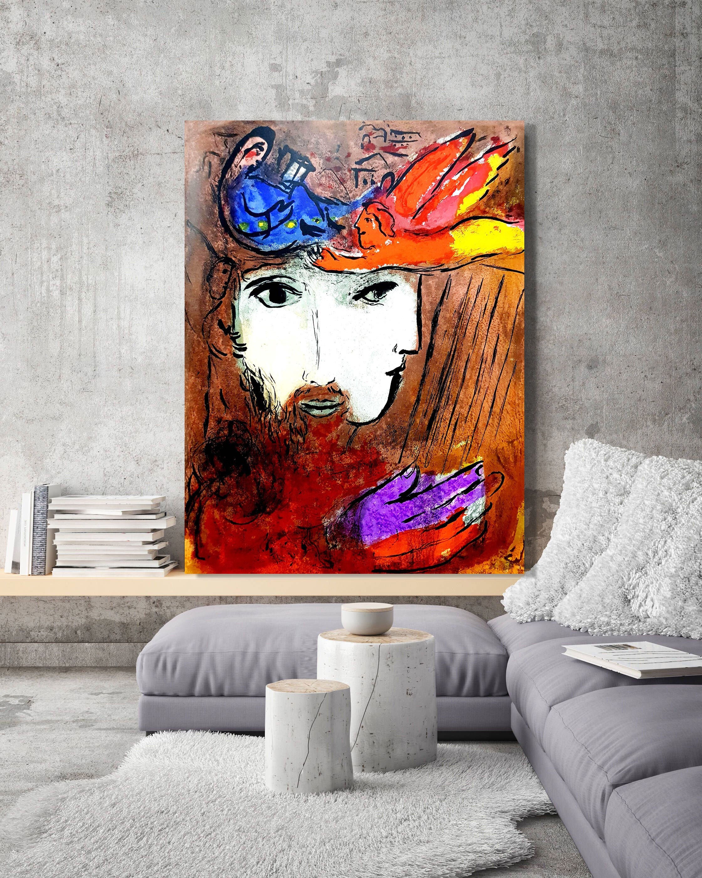 Marc Chagall Two Faces Extra Large Abstract Wall Art | Etsy
