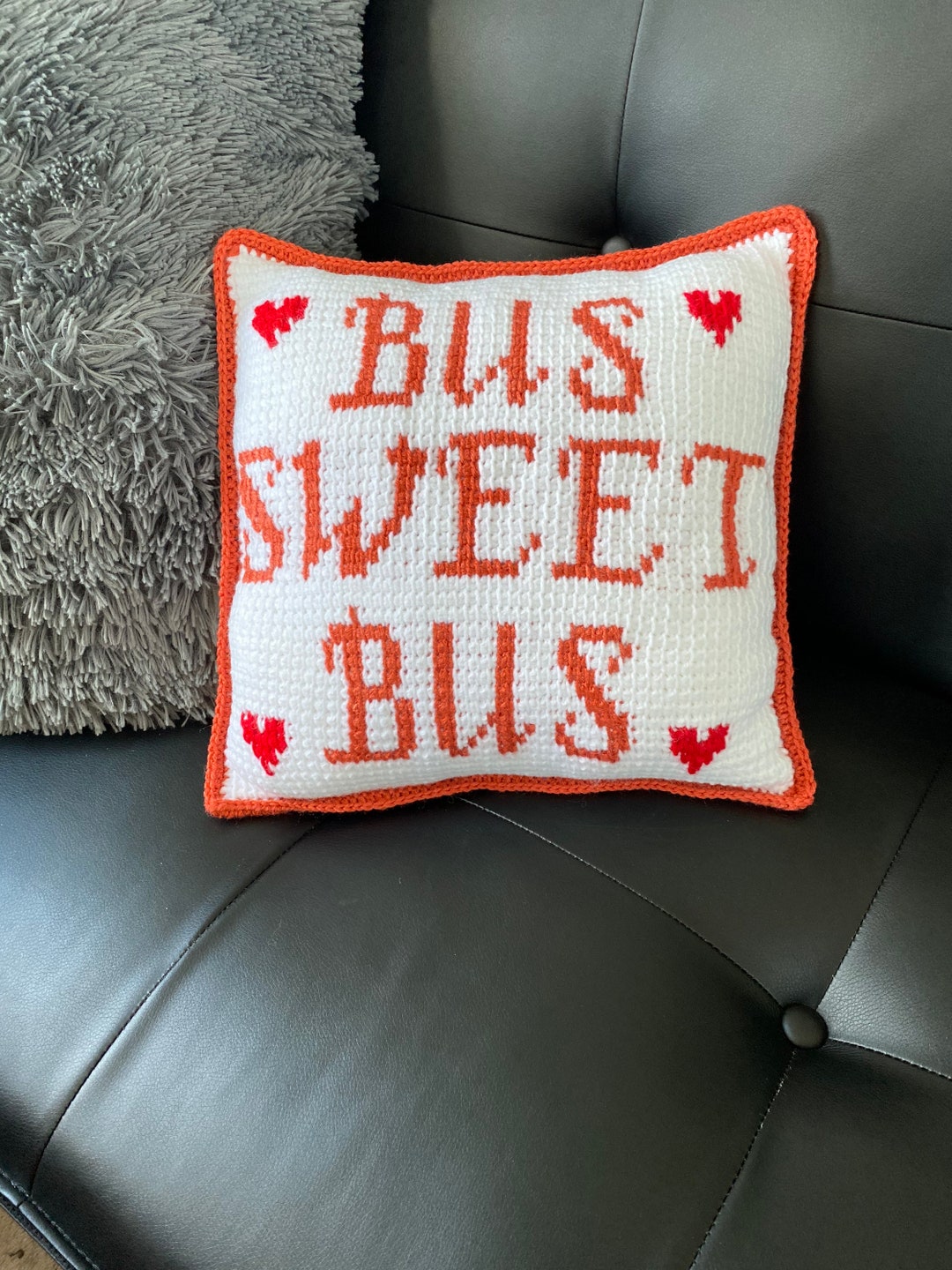 Bus Sweet Bus Crocheted Pillow - Etsy