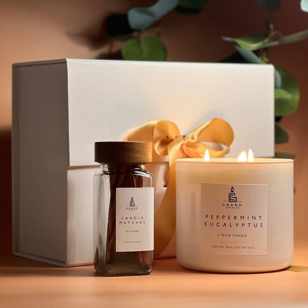 Essential Candle & Matches Gift Set - Perfect for Relaxation ...