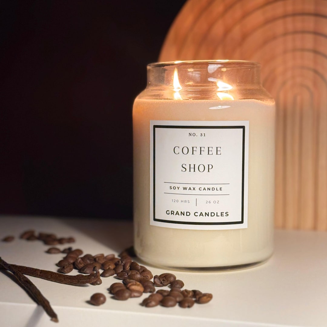 Coffee Shop Candle – Fresh Brewed Coffee Scented Soy Candle, Cozy Home ...